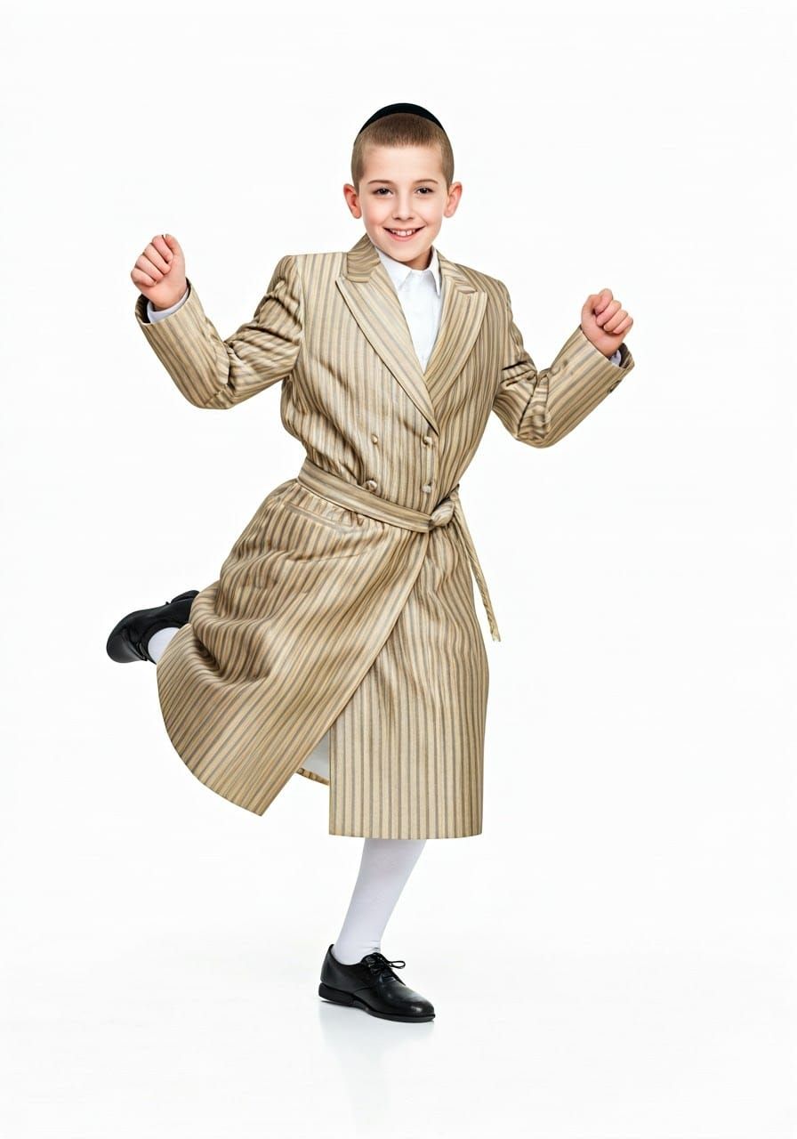 Joyful Hasidic Youth Captured in Vibrant, Authenti... - AI Art