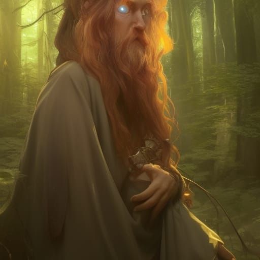 Irish Wizard in the forest. - AI Generated Artwork - NightCafe Creator