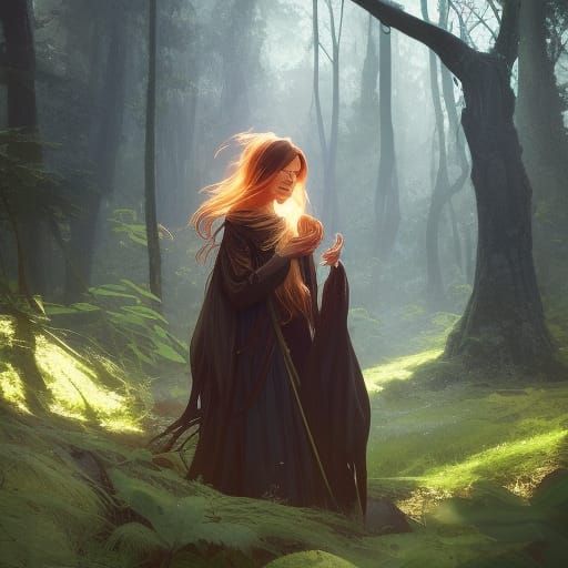 Irish Wizard in the forest. - AI Generated Artwork - NightCafe Creator