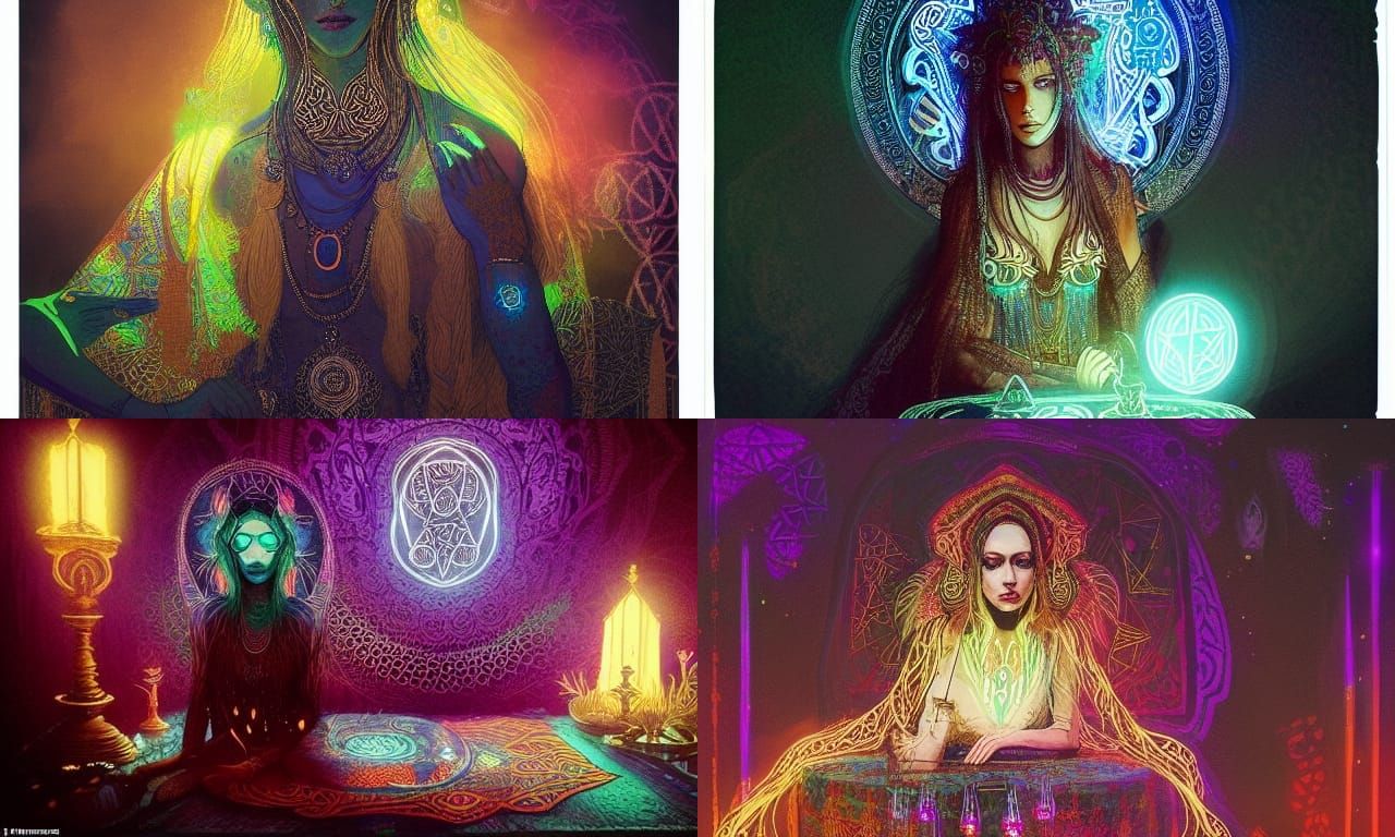 High Priestess,Perfect and refined facial features， Sitting in front of ...