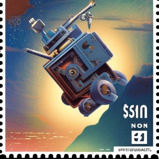Robot Stamp - AI Generated Artwork - NightCafe Creator