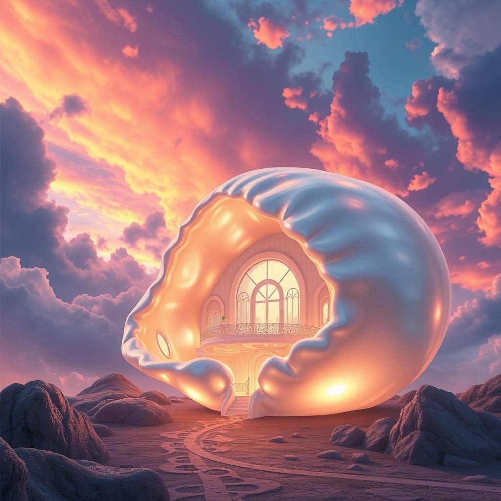 House of Pearl - Luminous Pearl House Rises into Vibrant, Dr...