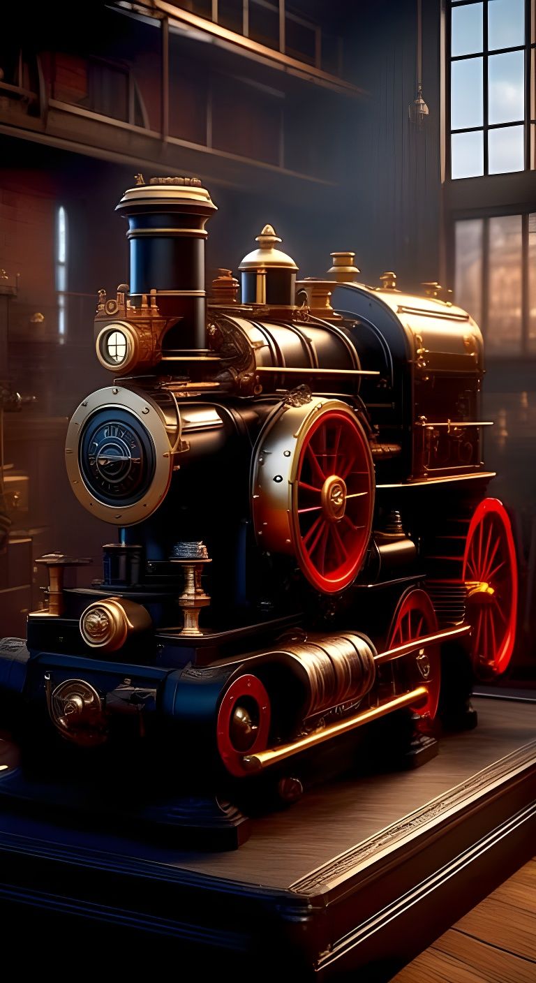Fantasy vintage steam engine - AI Generated Artwork - NightCafe Creator