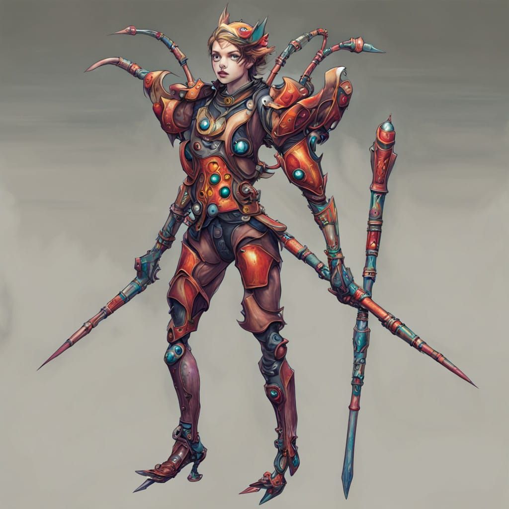 Insectoid exoskeleton armour - Cyborg Jester in Exoskeletal...