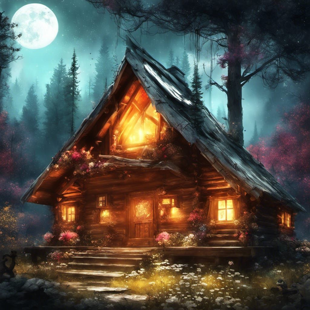 Fantasycore Log Cabin - AI Generated Artwork - NightCafe Creator
