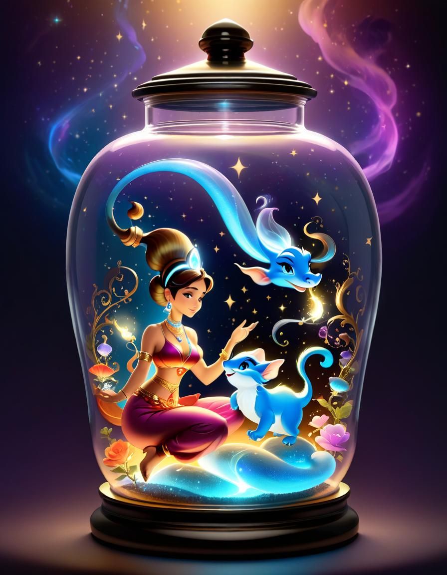Genie in jar - AI Generated Artwork - NightCafe Creator