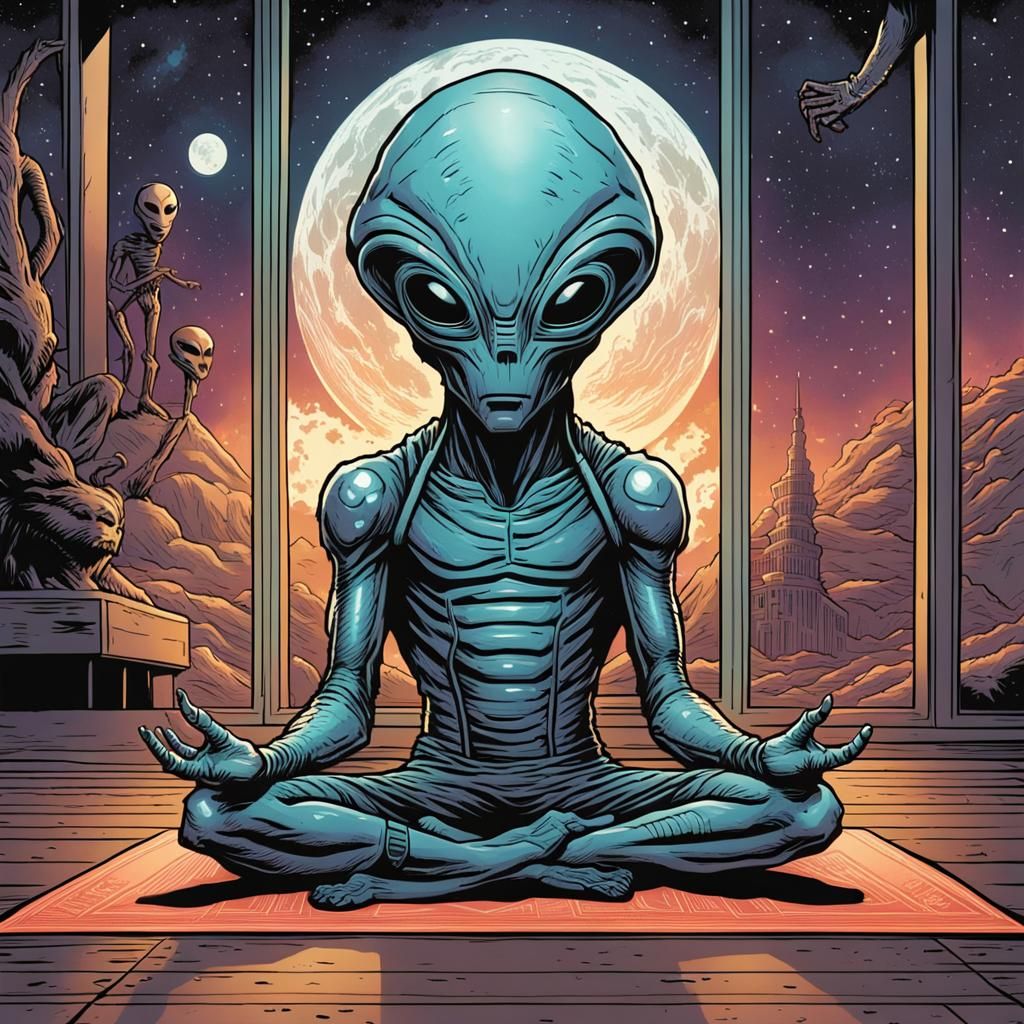 Alien Meditation - AI Generated Artwork - NightCafe Creator