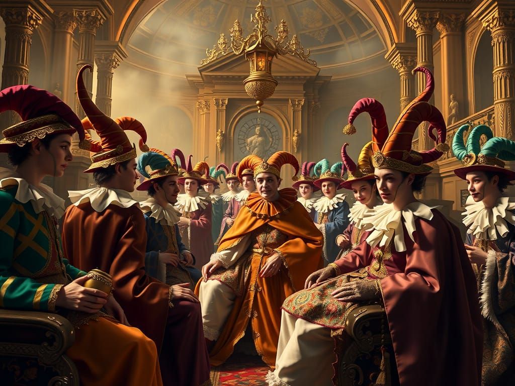 Court of Jesters - A Grand Renaissance-Inspired Court of Whi...