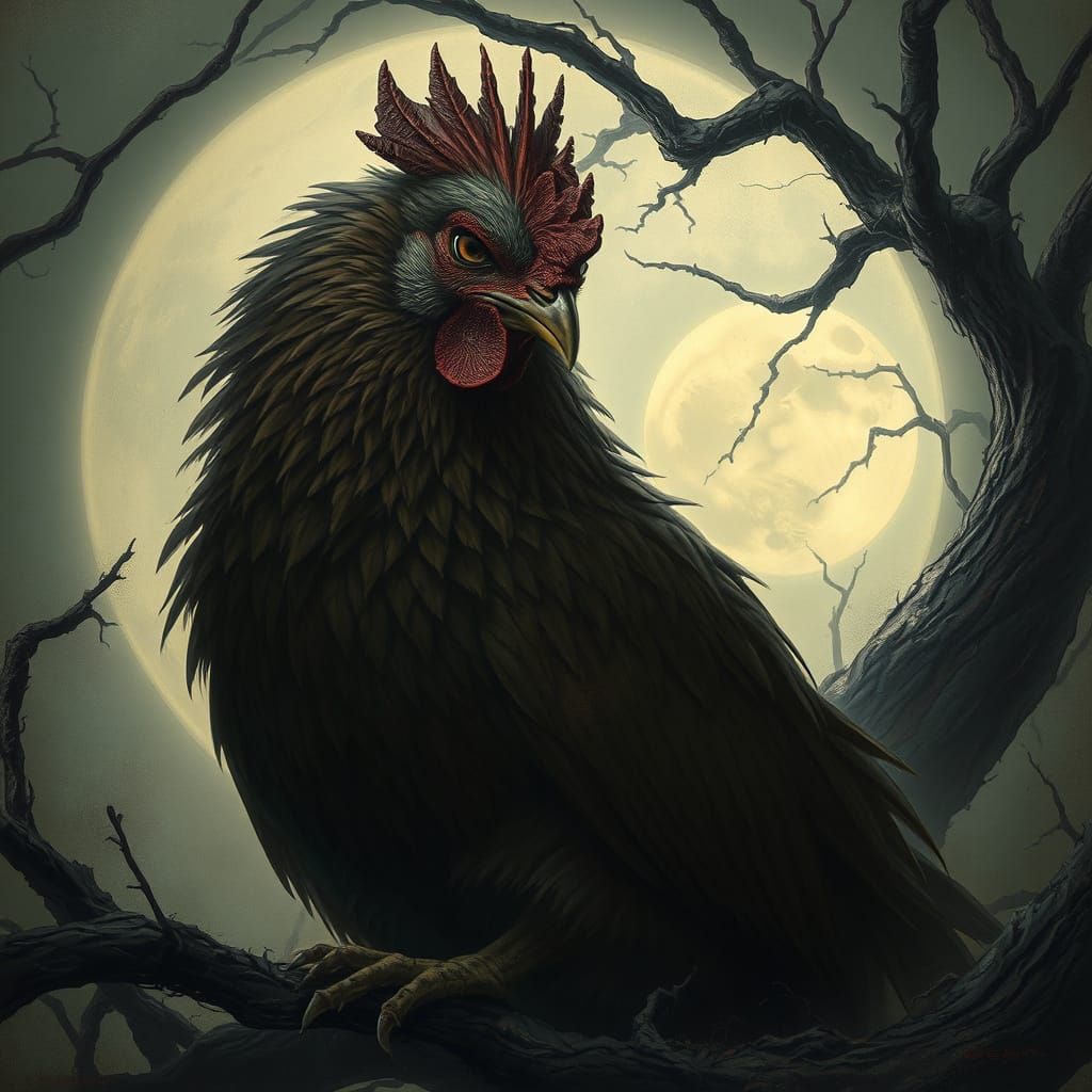 brood hen - Dark Fantasy Brood Hen in Muted Earth Tones