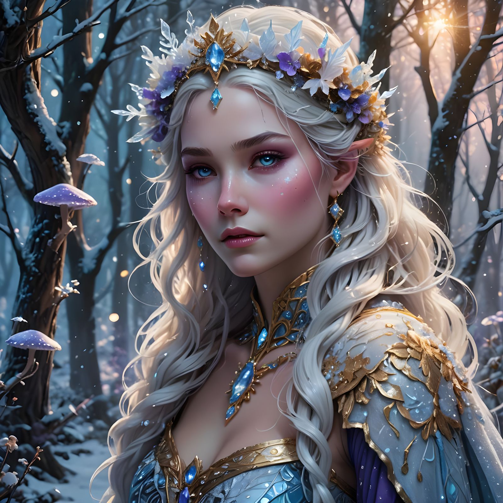 Beautiful Snow Princess - Enchanting Ice Queen in Vivid Fant...