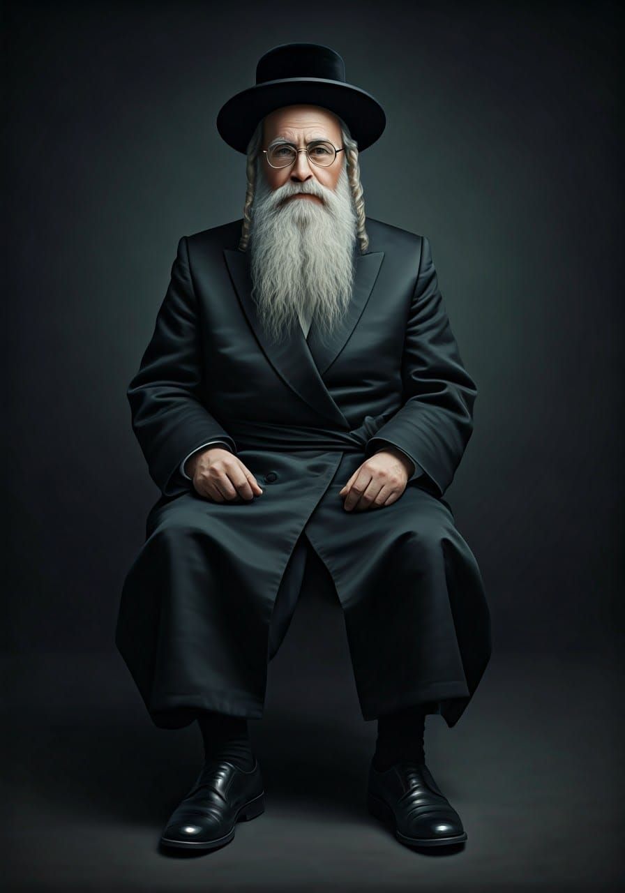 Traditional Satmar Hasidic Man in 1980s Attire - AI Art