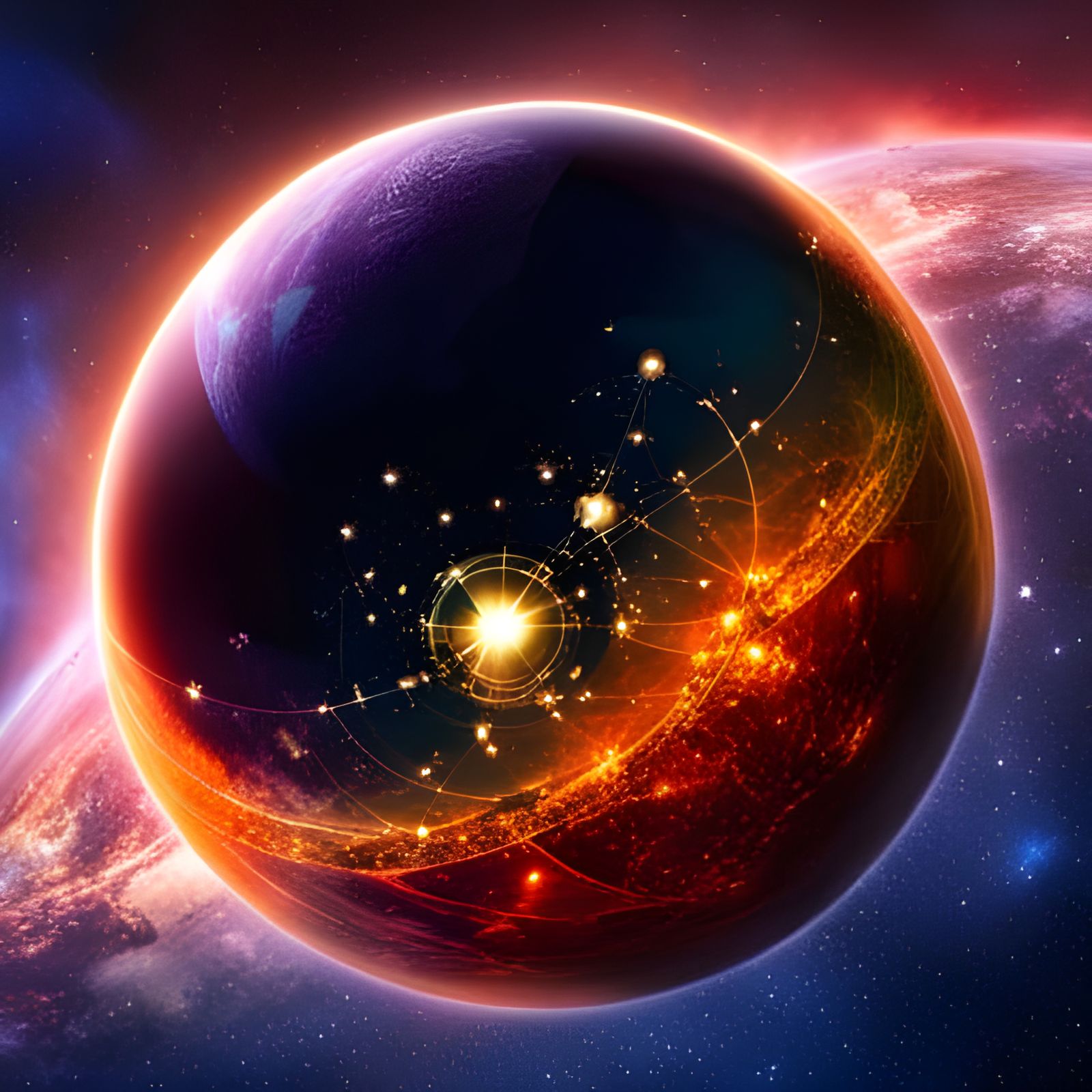 Technologically advanced Planet - AI Generated Artwork - NightCafe Creator