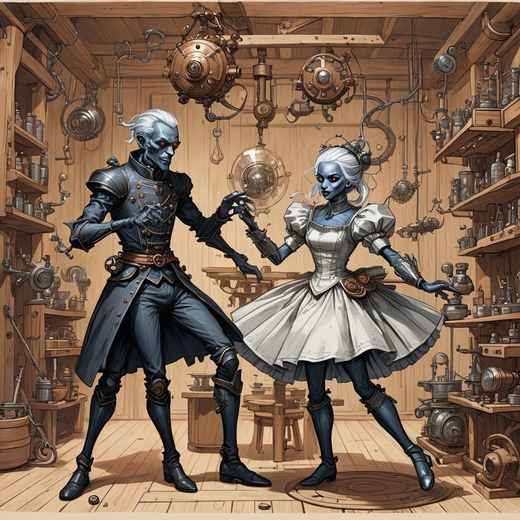 A mad Drow scientist and the assistance of a dwarf create a wooden ...