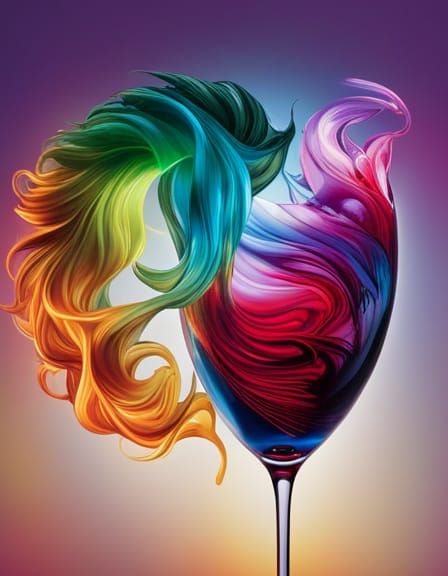 Abstract Glass Of Wine - AI Generated Artwork - NightCafe Creator