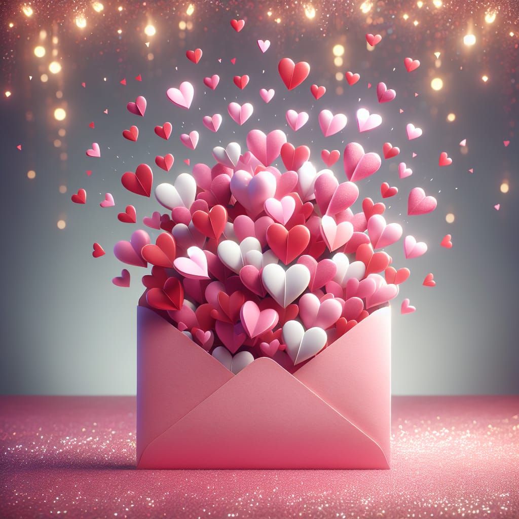 Exploding Love - Surreal Valentine's Day Scene in Photoreali...