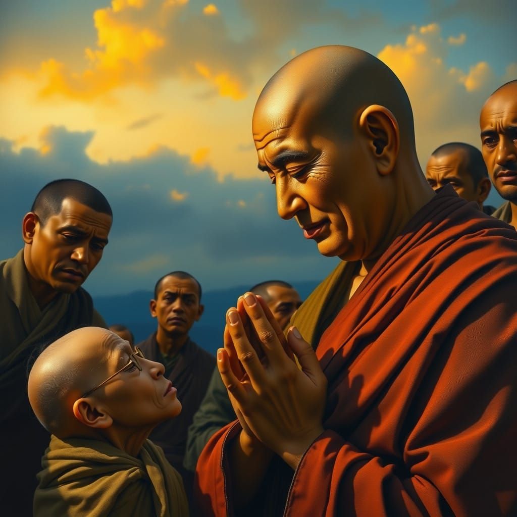 A Compassionate Buddha in Ancient India, in Realis... - AI Art
