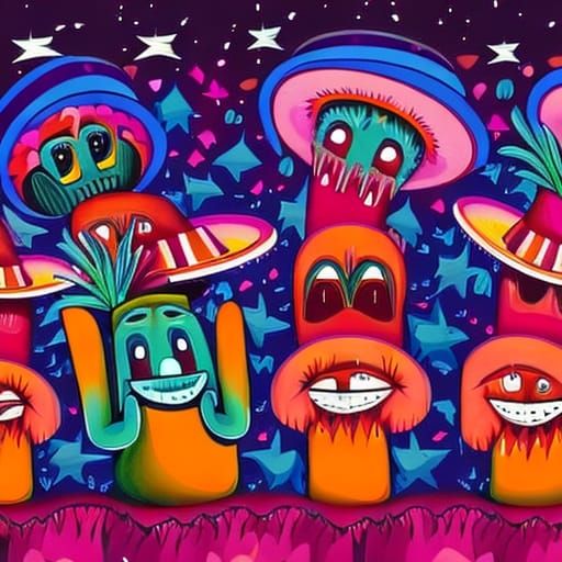 Alien Cacti - AI Generated Artwork - NightCafe Creator