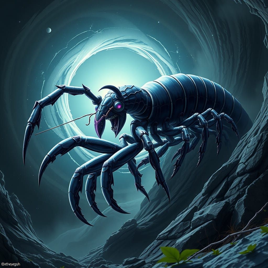 A new species of centipede bug coming from another... - AI Art