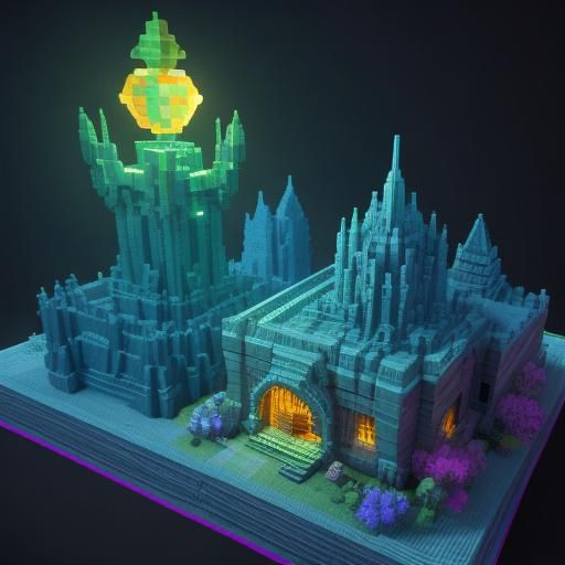 Voxel Fantasy Scene - AI Generated Artwork - NightCafe Creator