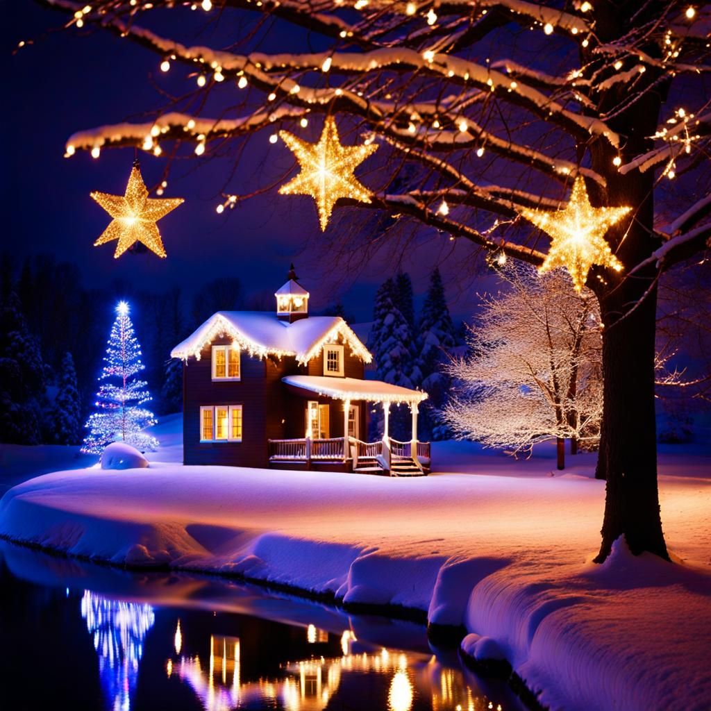 Christmas lights - AI Generated Artwork - NightCafe Creator