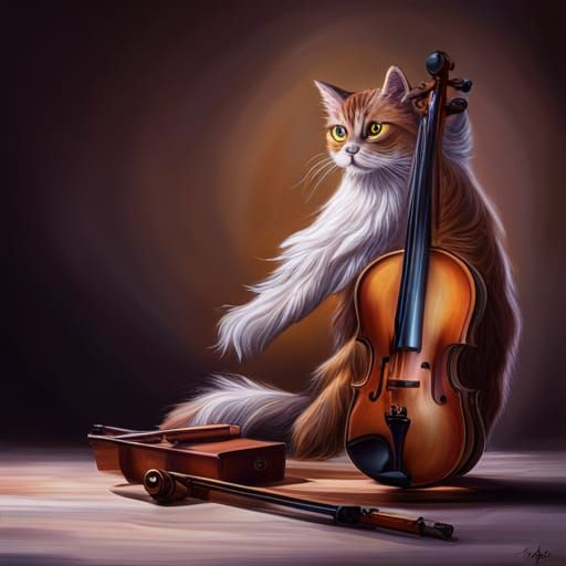 cat's violin - AI Generated Artwork - NightCafe Creator