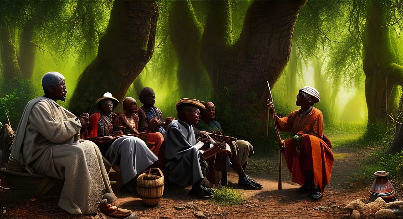 village elder, telling stories - AI Generated Artwork - NightCafe Creator