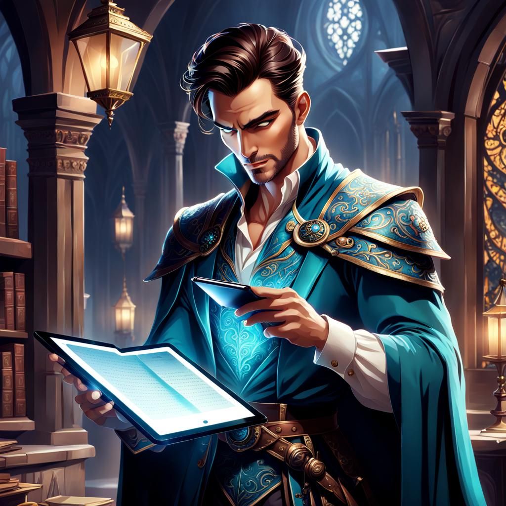 Eljohn with technology - AI Generated Artwork - NightCafe Creator