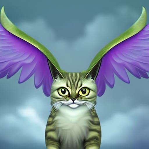head-winged kitty - AI Generated Artwork - NightCafe Creator