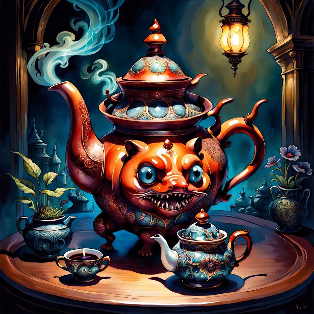 monster teapot - AI Generated Artwork - NightCafe Creator