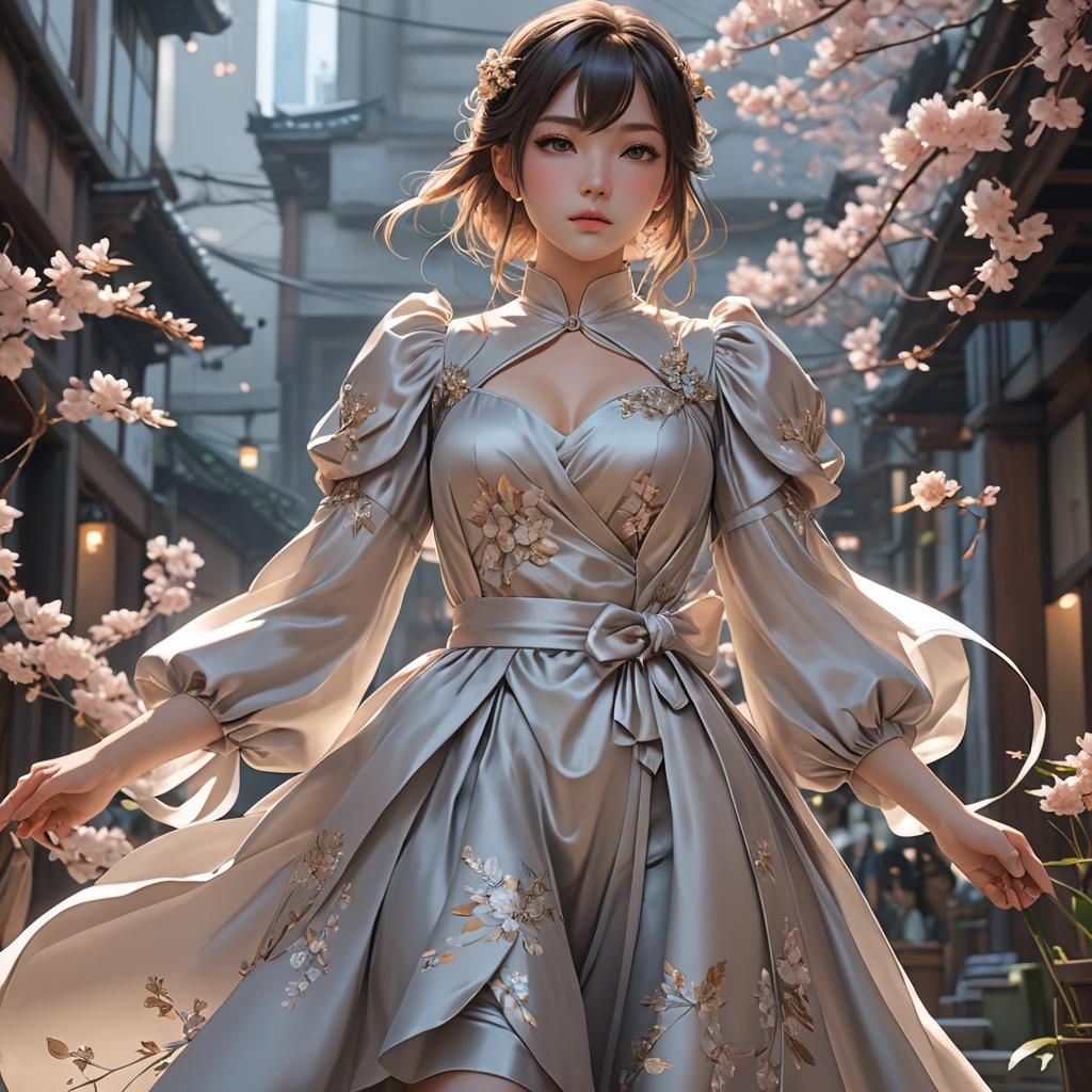 A girl wearing a silk dress - AI Generated Artwork - NightCafe Creator