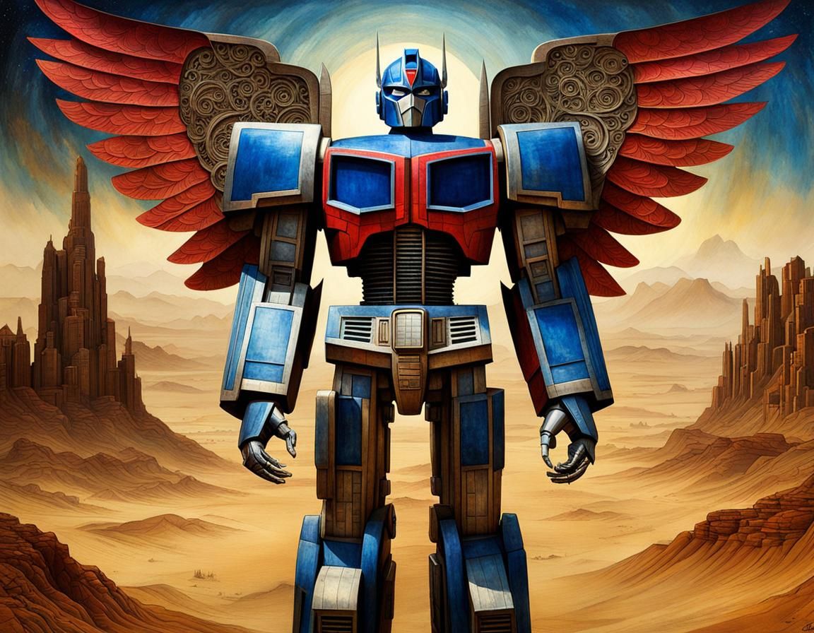 Optimus Prime the Angel of death - AI Generated Artwork - NightCafe Creator