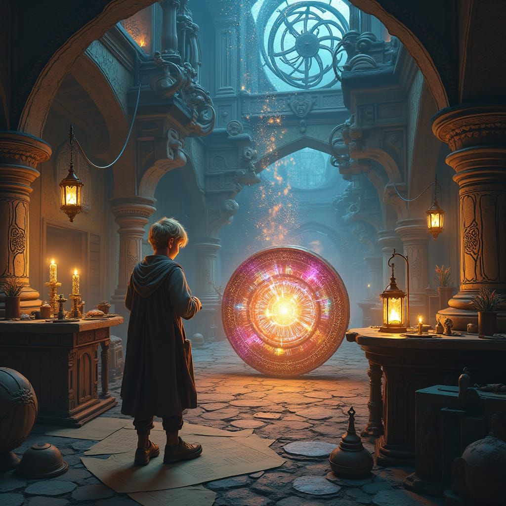 Master Artificer Unveils Mystical Magitech Wonder - AI Art