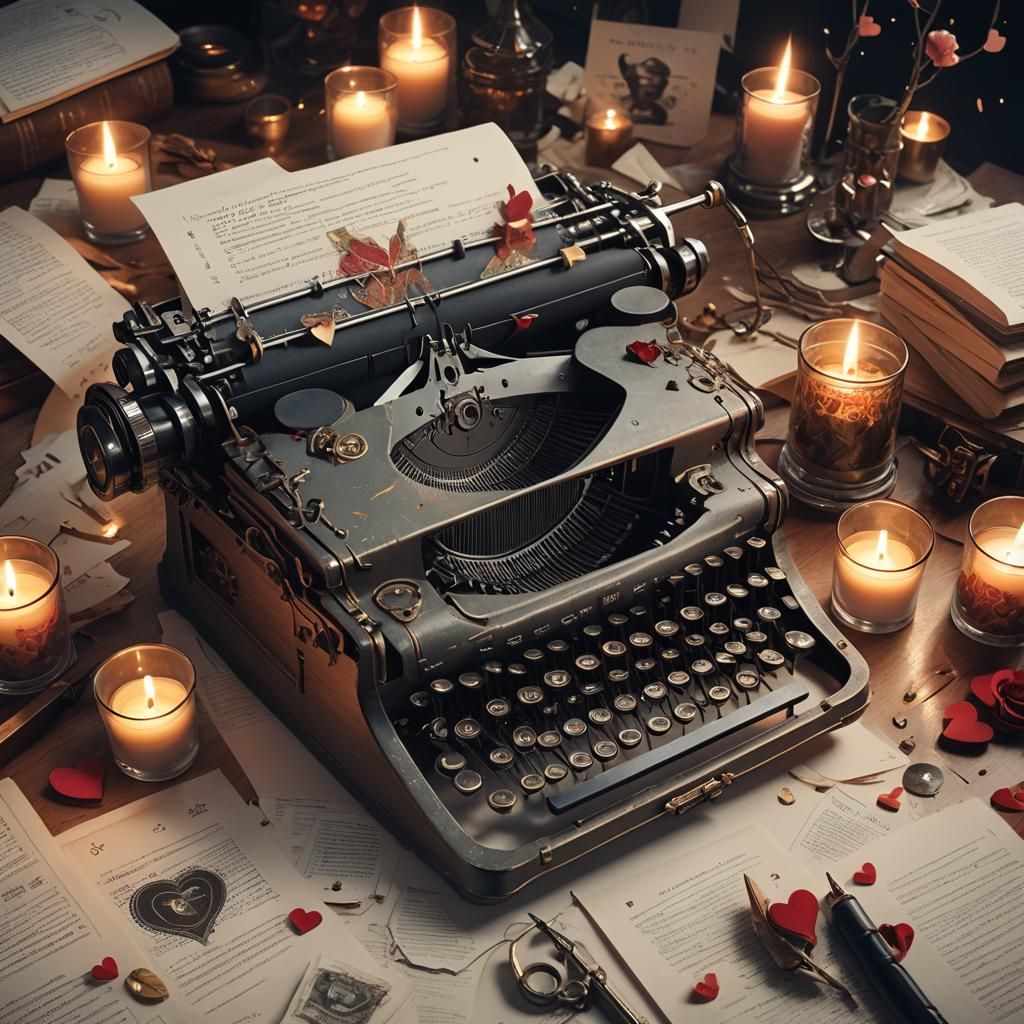 Old fashioned typewriter - AI Generated Artwork - NightCafe Creator