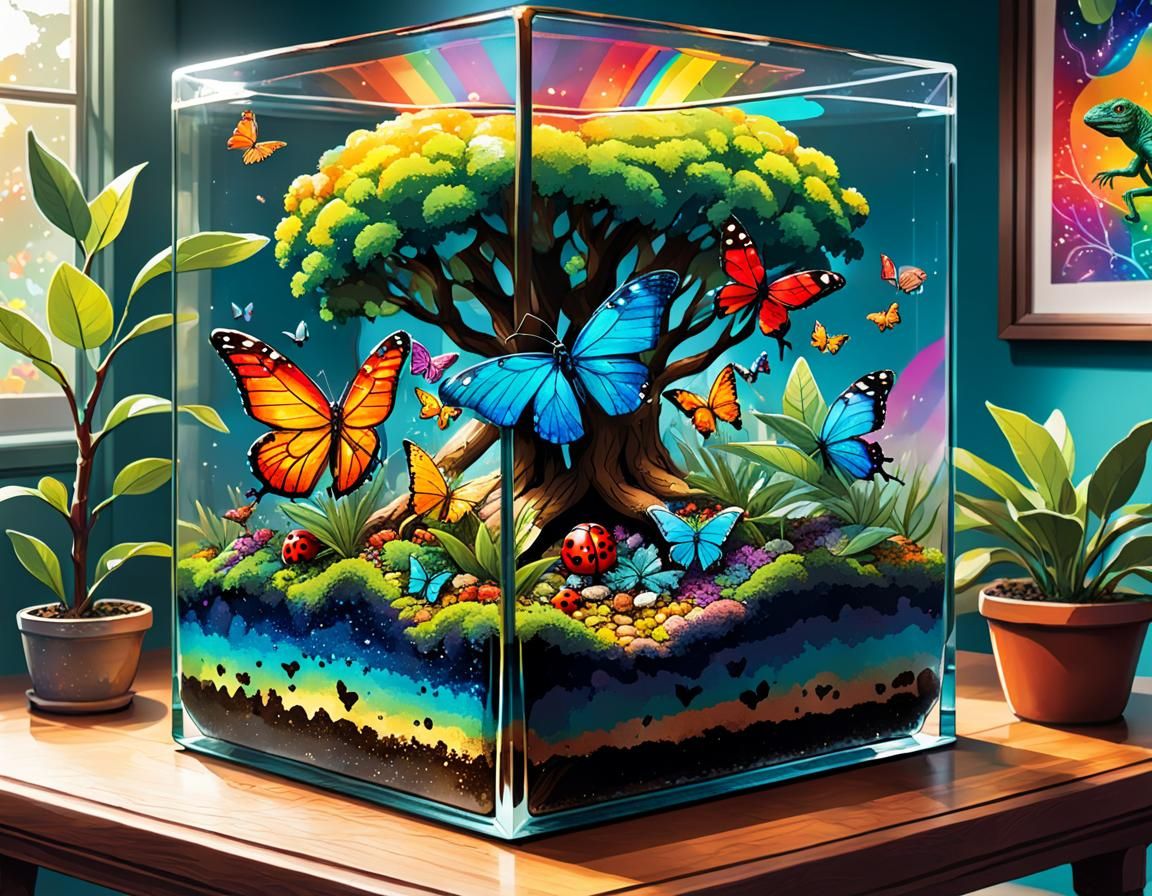 Colorful terrarium - AI Generated Artwork - NightCafe Creator