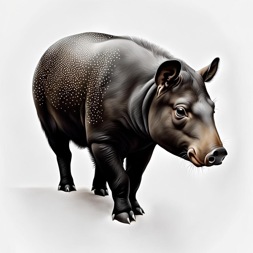 Minimalist tapir interested in pointillism - AI Generated Artwork ...