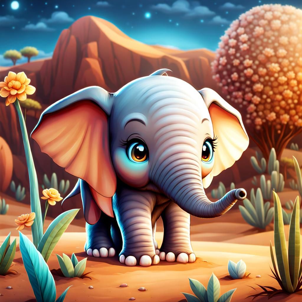 Chibi Elephant - AI Generated Artwork - NightCafe Creator