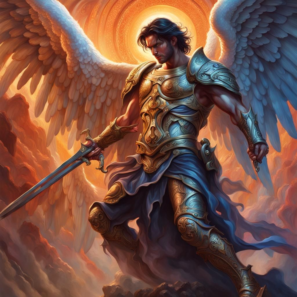 Arch angel Michael slaying demons - AI Generated Artwork - NightCafe ...