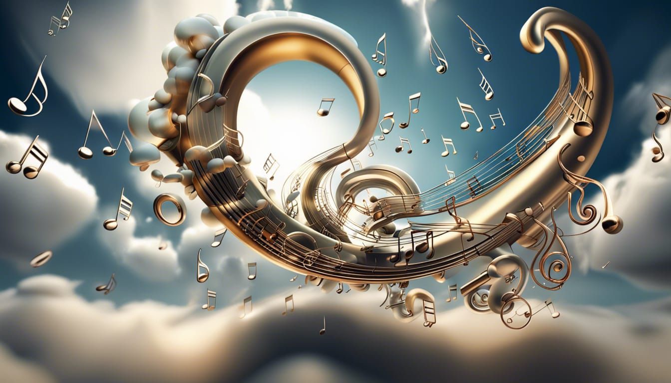 musical notes flying - AI Generated Artwork - NightCafe Creator
