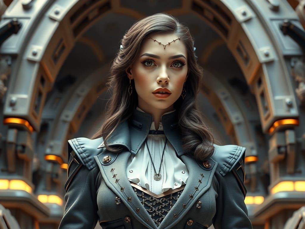 Futuristic Goddess of Luxury in Victorian Sci-Fi P... - AI Art
