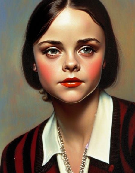 Christina Ricci by Norman Rockwell - AI Generated Artwork - NightCafe ...