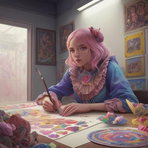 Painter girl - AI Generated Artwork - NightCafe Creator