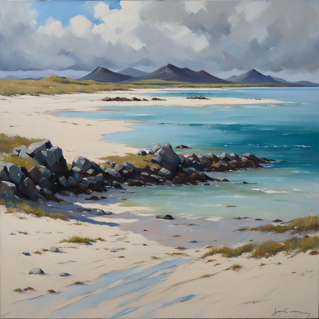 The Scottish Hebrides, beach on The Uists - AI Generated Artwork - NightCafe Creator
