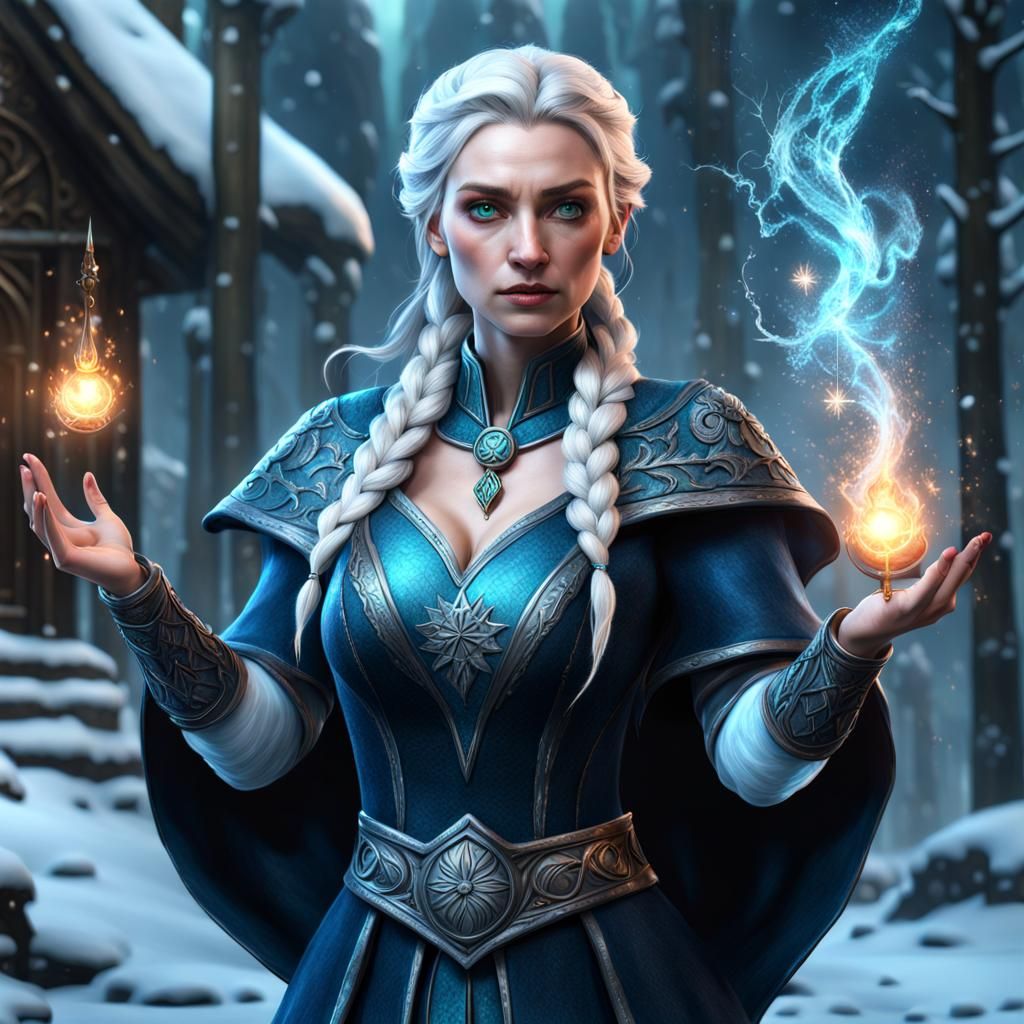 Fire and ice Wizard - AI Generated Artwork - NightCafe Creator