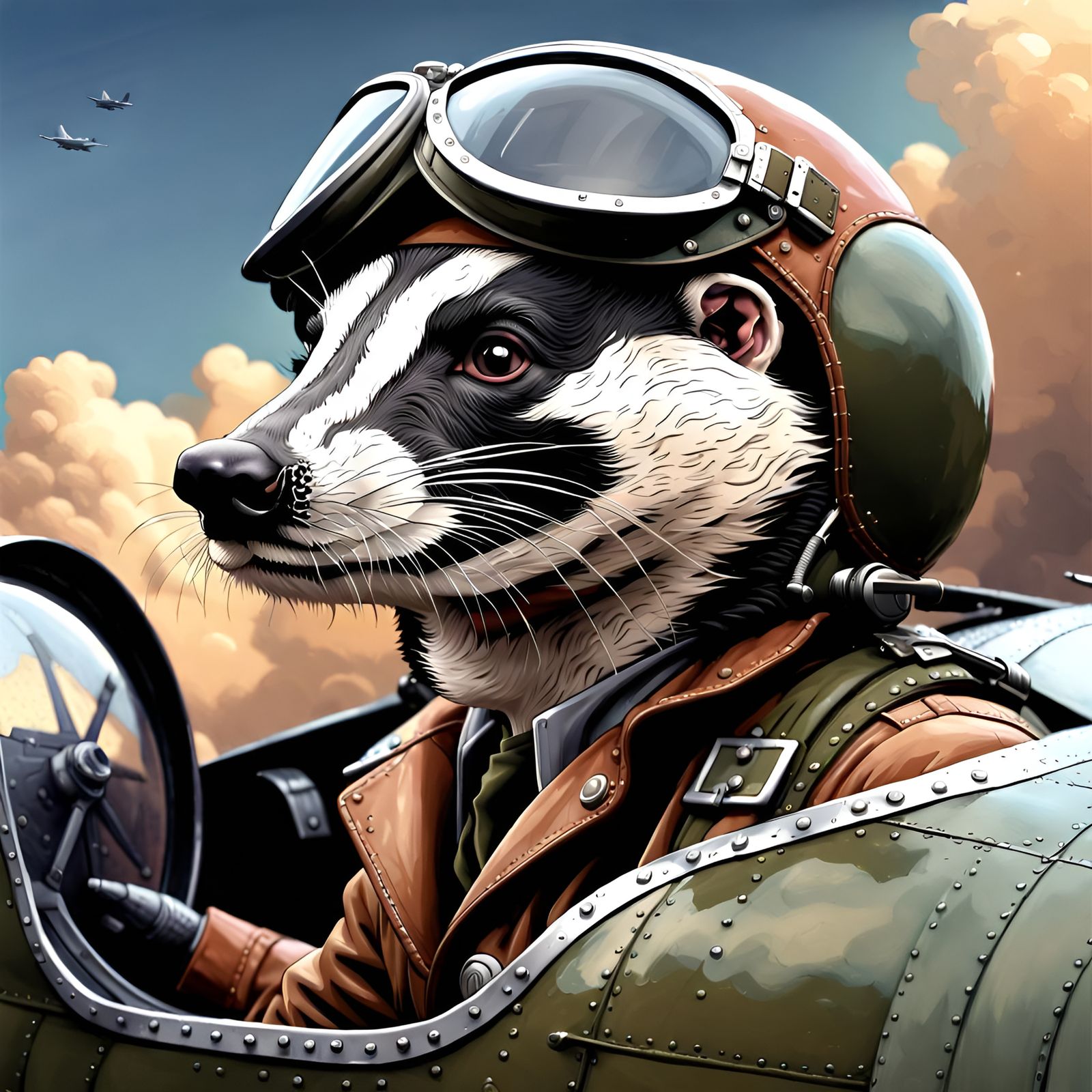 Badger riding the clouds - AI Generated Artwork - NightCafe Creator