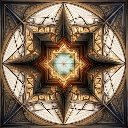 four quadrants in one square frame each depicting a separate Intricate ...