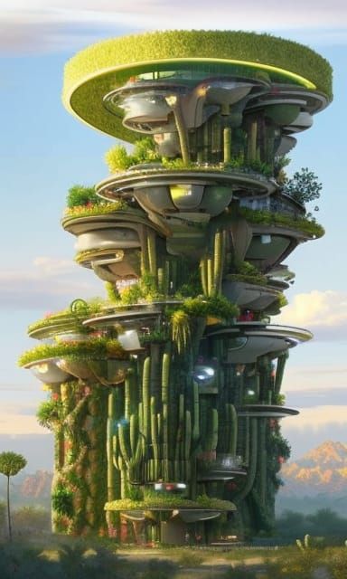 Tomorrow's Greenspace Apartment Towers - Desert Biome Design - AI ...