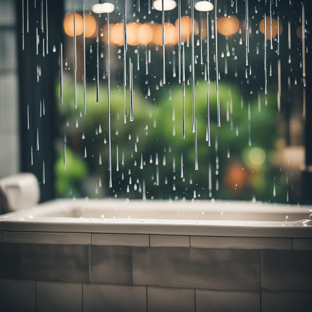 rain inside a bathroom - AI Generated Artwork - NightCafe Creator