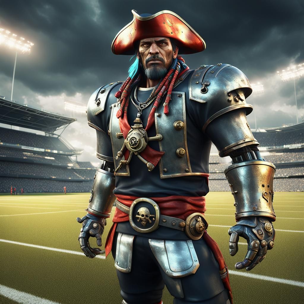 Pirate's Football player dressed as Pirate's ready for a game play on ...
