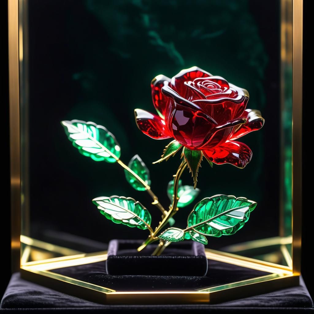 A gem stone rose - AI Generated Artwork - NightCafe Creator