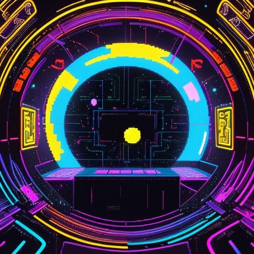 Secret Level Pac-Man - Pixelated Pac-Man in Retrofuturistic ...